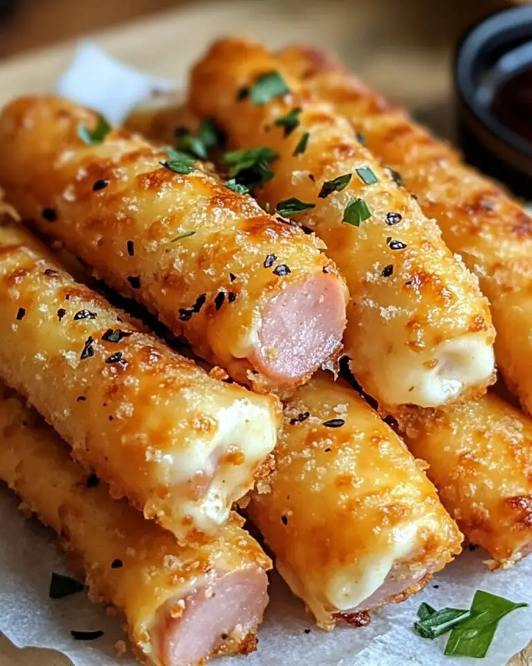 Baked Ham and Cheese Mozzarella Sticks