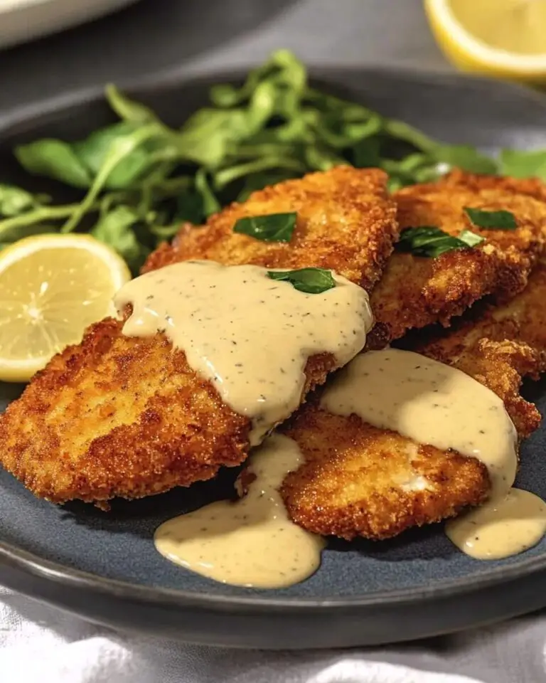 Chicken Schnitzel with Mustard Cream Sauce