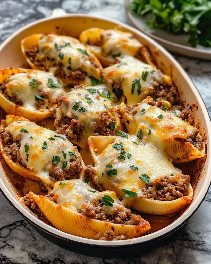 Stuffed Jumbo Shells with Ground Beef
