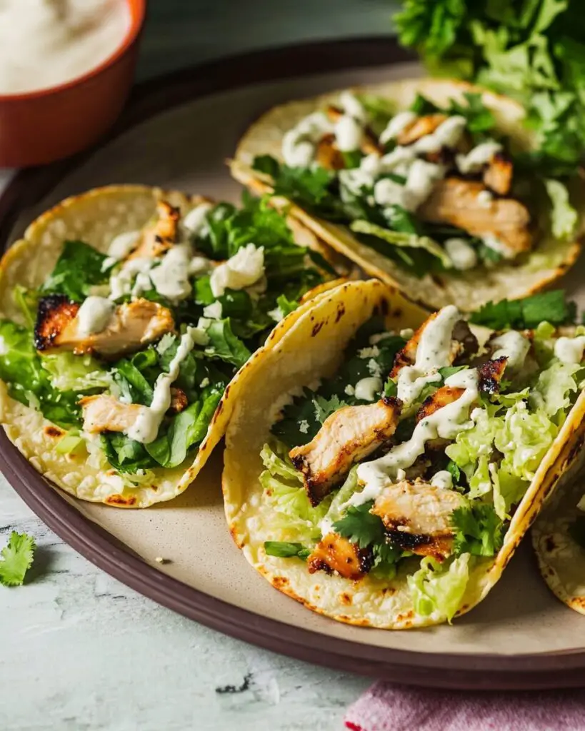 Smash Chicken Caesar Tacos