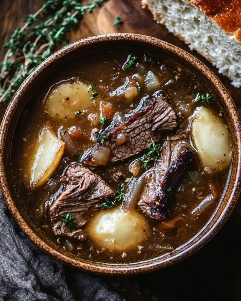 French Onion Beef Short Rib Soup