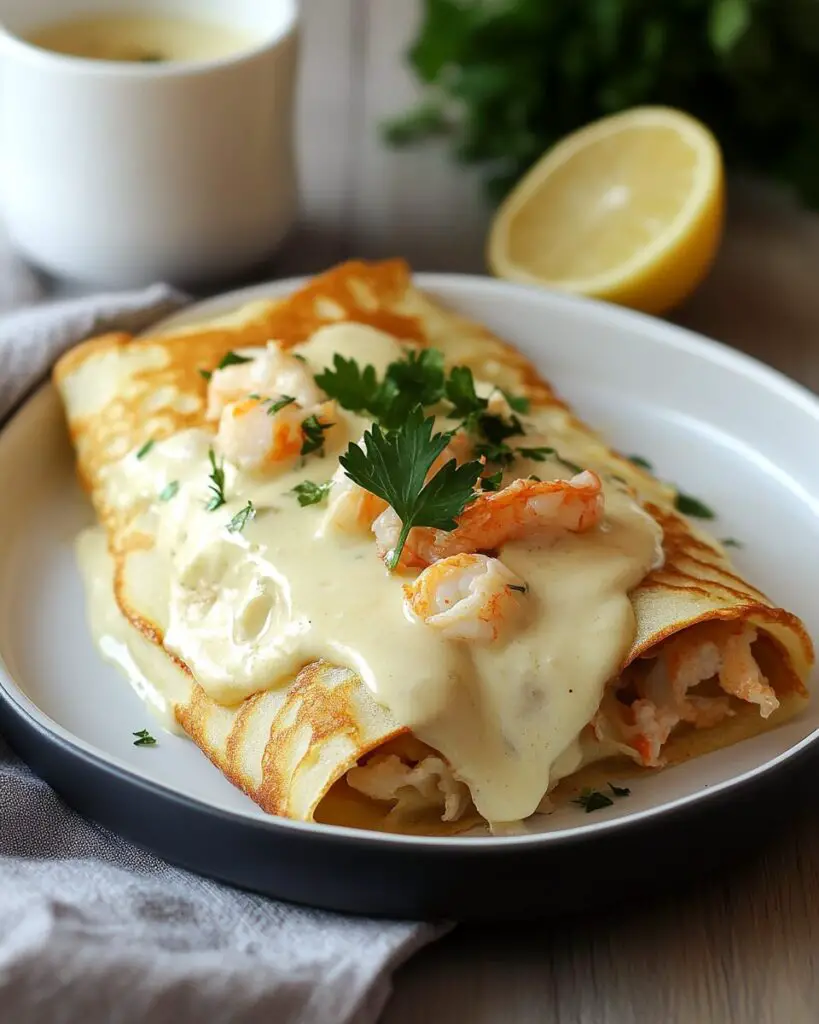 Seafood Crepes with Béchamel Sauce