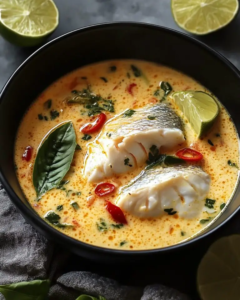 Creamy Coconut Lime Poached Fish Soup