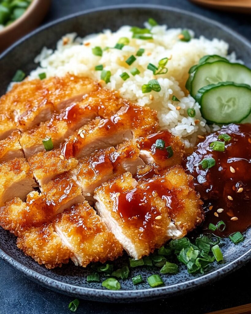 Golden Fried Chicken Katsu with Tonkatsu Sauce