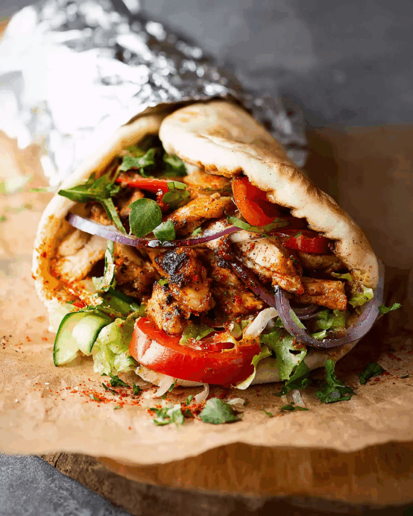 Homemade Chicken Doner Kebab